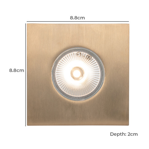 Hamza Brass Square Inground Light Cover | Temple & Webster