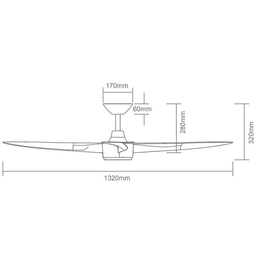 132cm Sable DC Ceiling Fan | Temple & Webster
