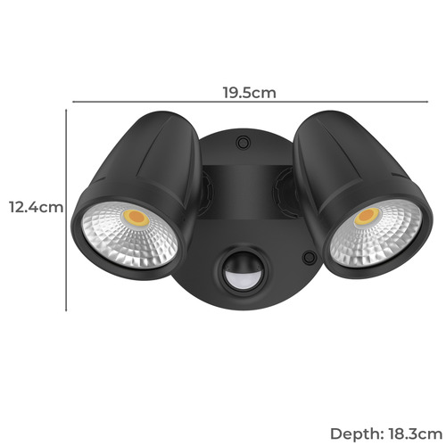 Globe_Luxe_Lighting Hailee 2 Light Security Light | Temple & Webster