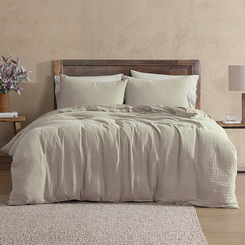 Grey Kelcey Cotton Quilt Cover Set | Temple & Webster