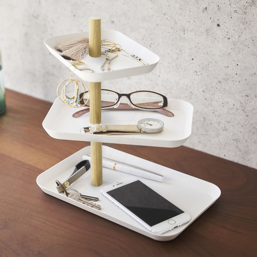 Yamazaki Rin 3 Tier Rotating Accessory Tray | Temple & Webster