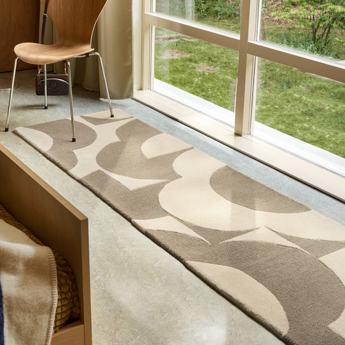 Mushroom Prism Flower Hand-Tufted Pure New Wool Runner | Temple & Webster