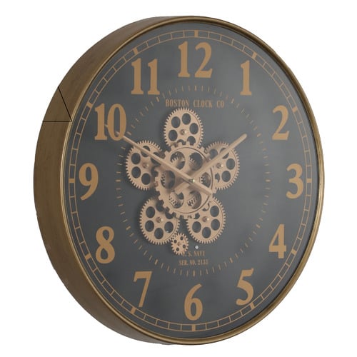 TemporalLiving&Decor 50cm Boston Metal Wall Clock | Temple & Webster