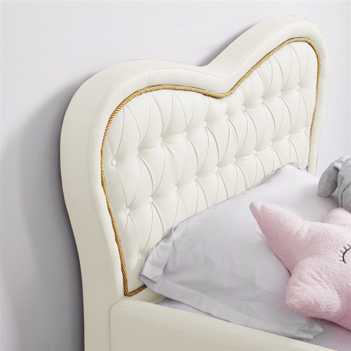 Project Kindy Furniture Princess Faux Leather Single Bed | Temple & Webster