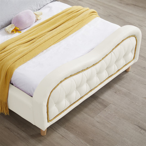 Project Kindy Furniture Princess Faux Leather Single Bed | Temple & Webster
