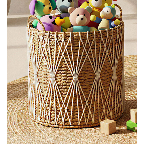 3 Piece Jada Woven Water Hyacinth & Cotton Basket Set | Temple & Webster