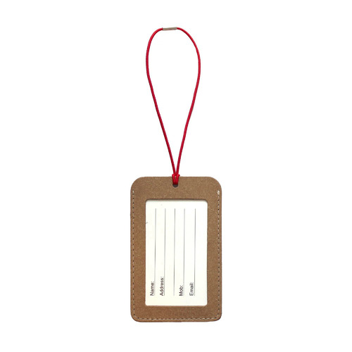 Corban & Blair Recycled Leather Luggage Tag with Address Card | Temple ...
