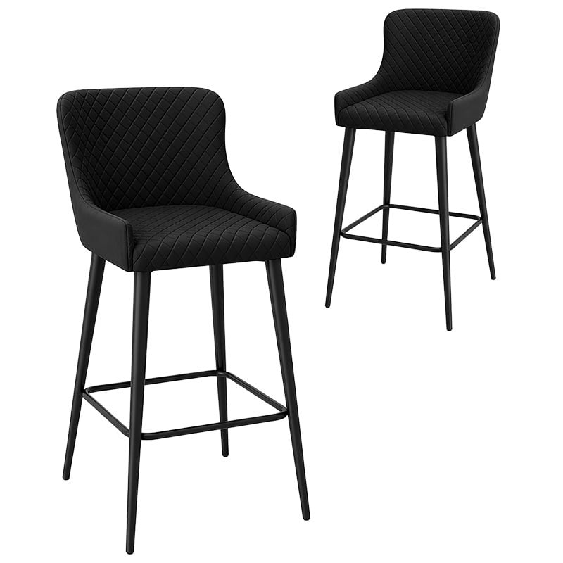 65cm Angela Velvet Bar Stools | Temple & Webster