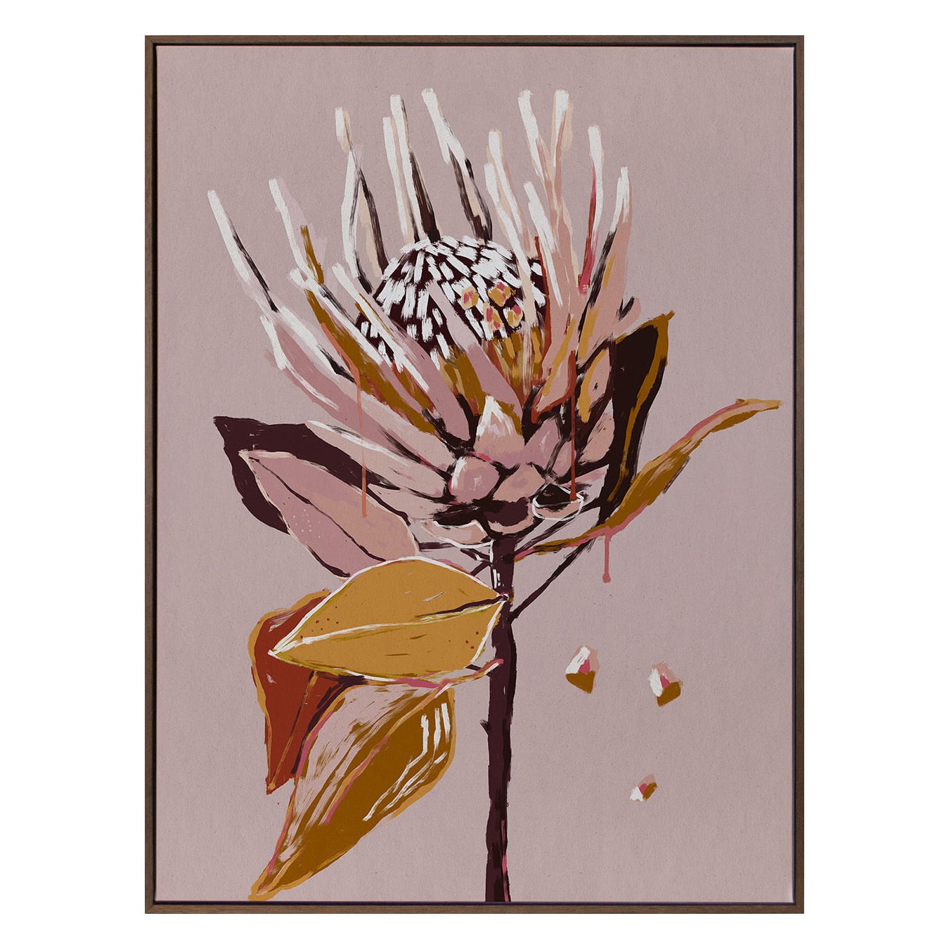 Alcove Studio Blush Protea Canvas Wall Art | Temple & Webster