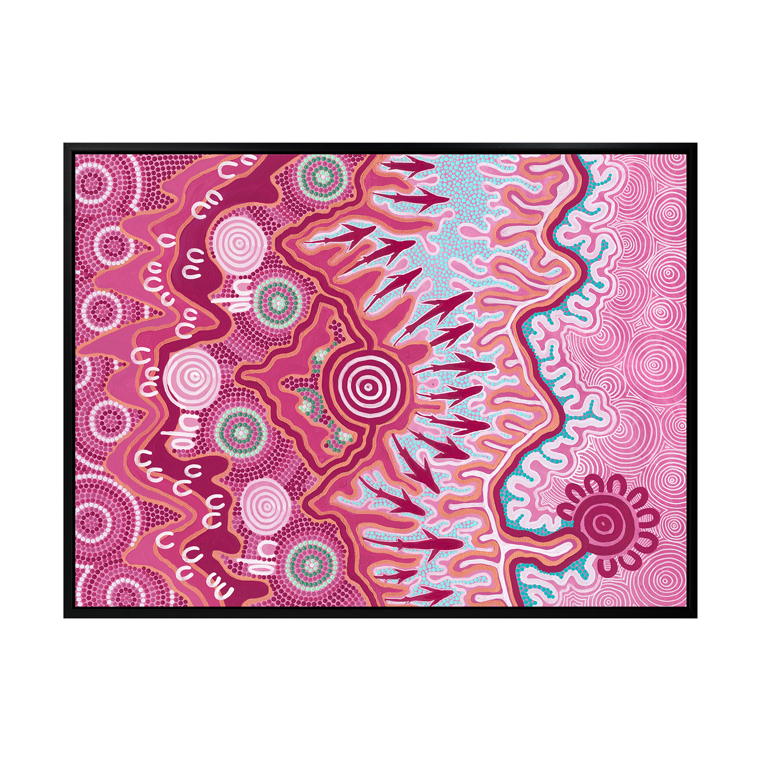 Dark Pink Birrbay Connection Printed Wall Art | Temple & Webster