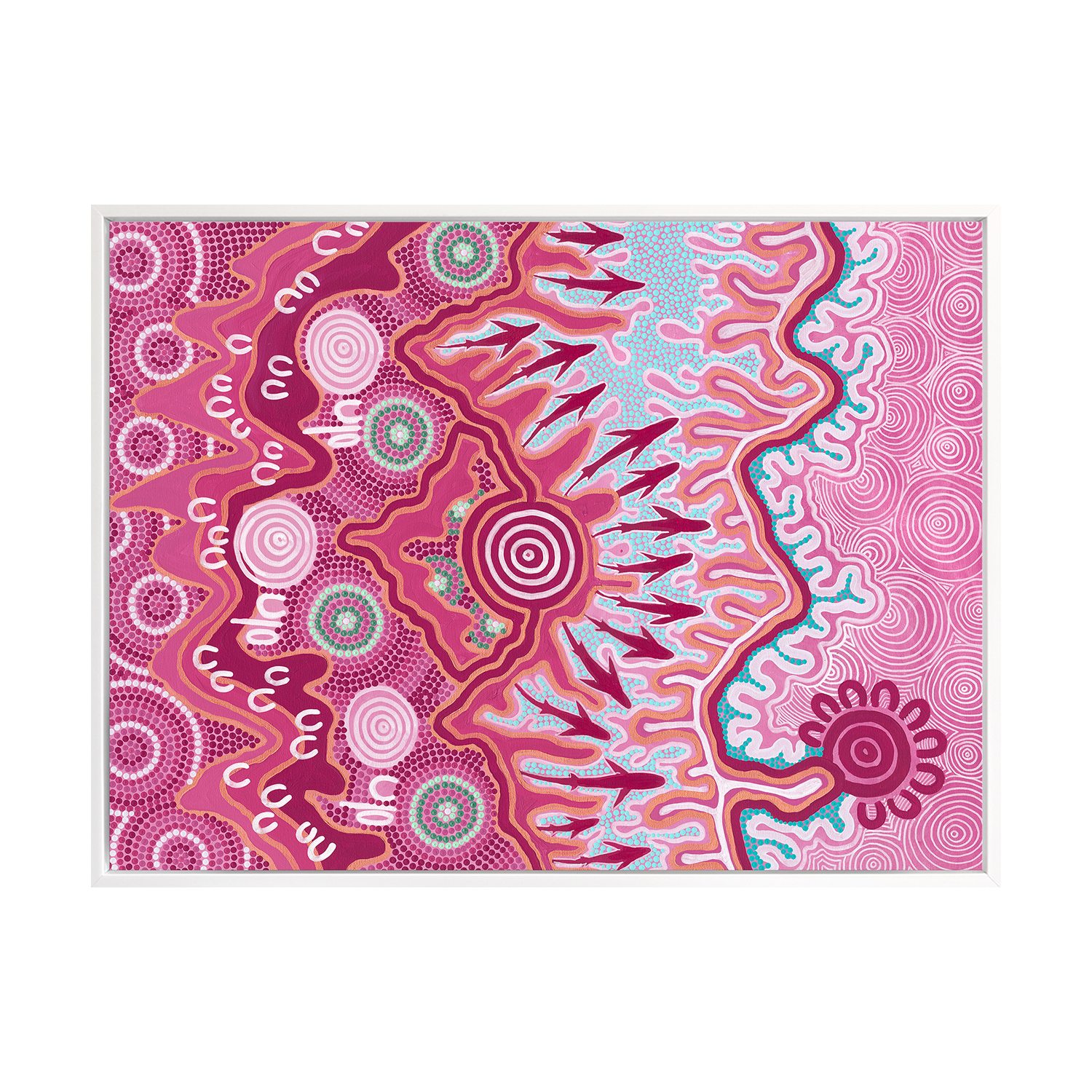 Dark Pink Birrbay Connection Printed Wall Art | Temple & Webster