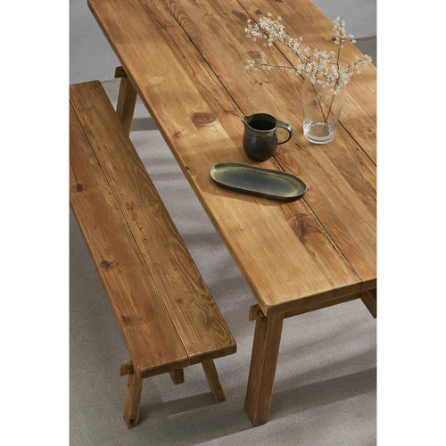 The Home Collective Sadie Pine Wood Dining Bench | Temple & Webster
