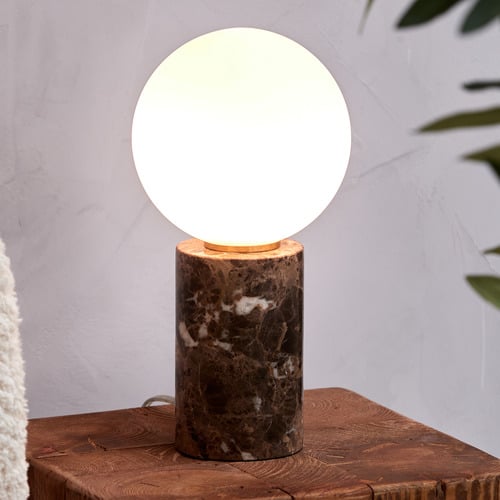 The Home Collective 29cm Medina Marble & Glass Table Lamp | Temple ...