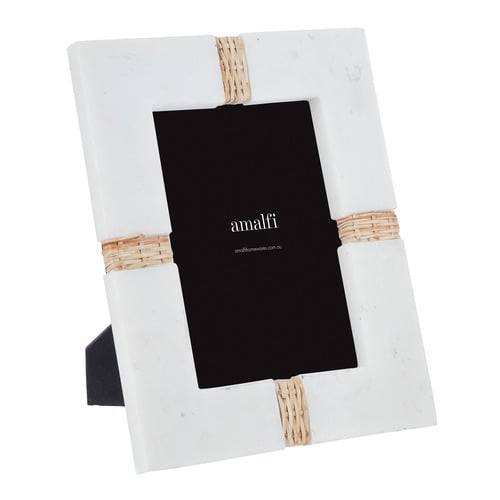 Maurie Marble & Rattan Photo Frame | Temple & Webster