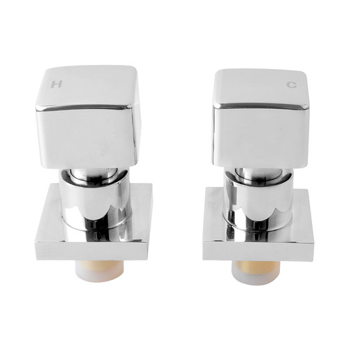 Expert Homewares 2 Piece Cube Chrome Ottimo Shower Wall Tap Set ...