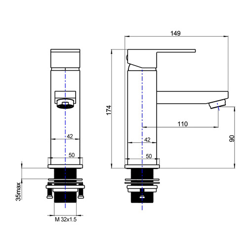 Expert Homewares Jones Brass Basin Mixer Tap | Temple & Webster