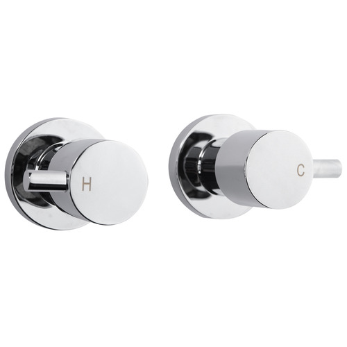 Expert Homewares Aqua Chrome Short Twin Shower Tap Set | Temple & Webster