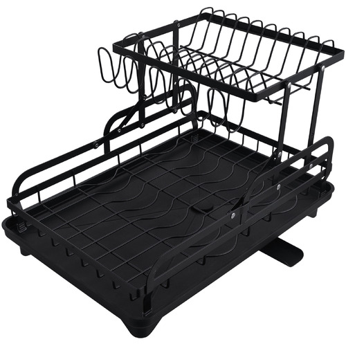Expert Homewares Porcia 2 Tier Foldable Dish Drying Rack | Temple & Webster