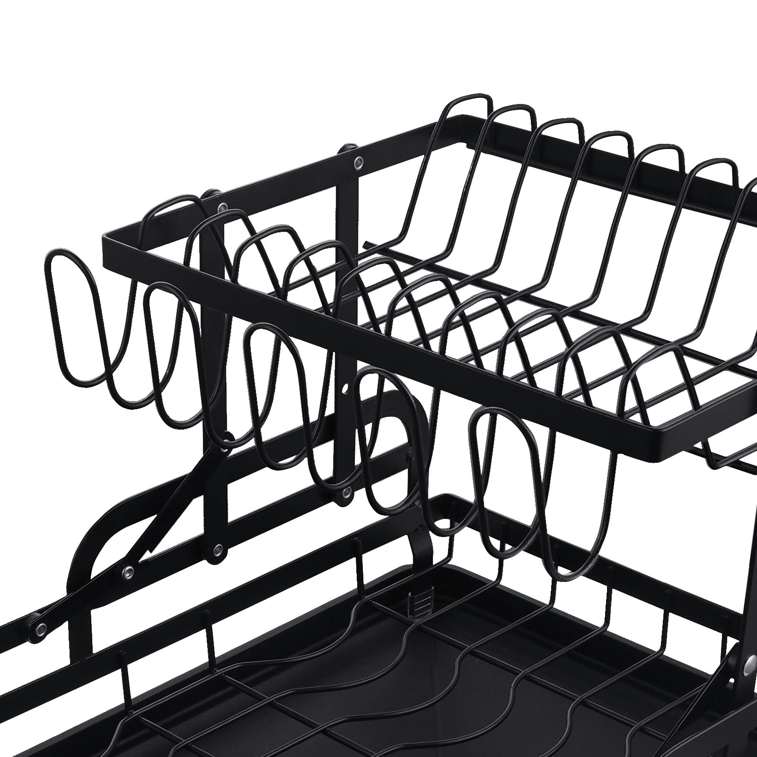Expert Homewares Porcia 2 Tier Foldable Dish Drying Rack | Temple & Webster
