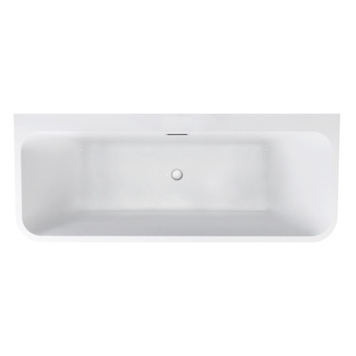 Expert Homewares Eugene Rectangle Acrylic Back to Wall Bath with ...