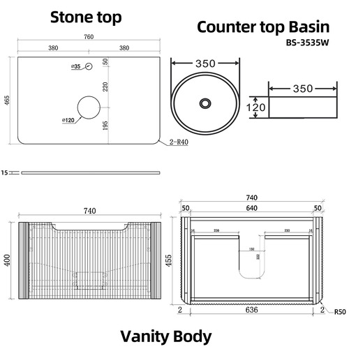 Mallari 750mm Wall Hung Single Vanity with 350mm Ceramic Basin | Temple ...
