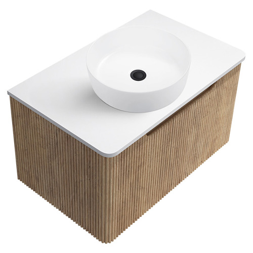 Mallari 750mm Wall Hung Single Vanity with 350mm Ceramic Basin | Temple ...