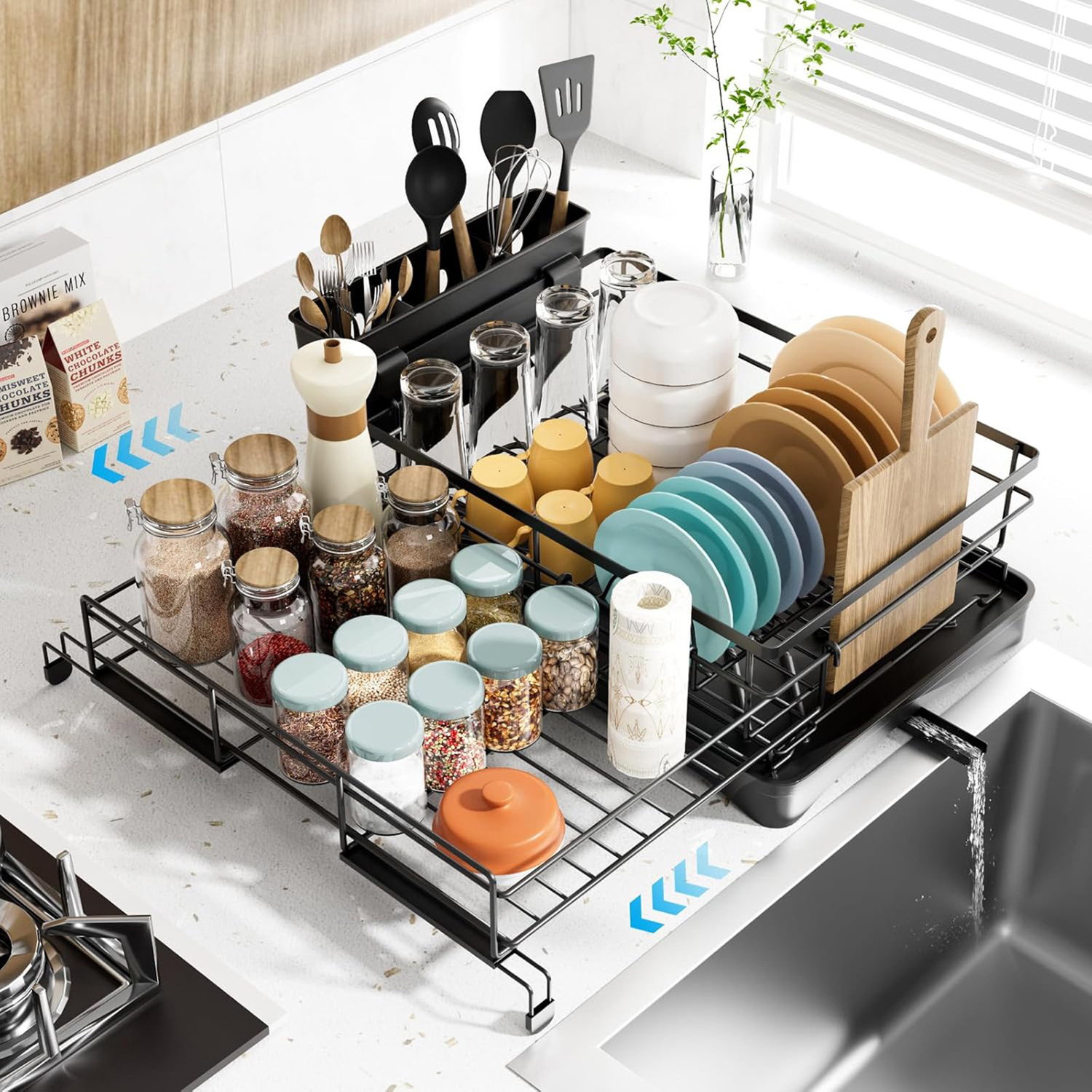 Expert Homewares Naleah Expandable Steel Dish Drying Rack | Temple ...