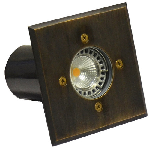 Lunescent_Lighting 14.1cm Square Brass Inground Uplight | Temple & Webster