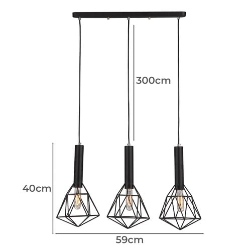Lunescent_Lighting Band 40cm 3 Light Iron Pendant | Temple & Webster