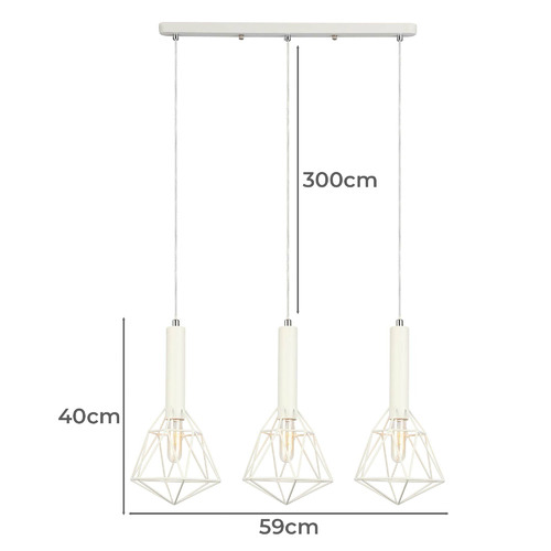 Lunescent_Lighting Band 40cm 3 Light Iron Pendant | Temple & Webster