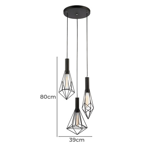 Lunescent_Lighting Band 80cm 3 Light Iron Pendant | Temple & Webster