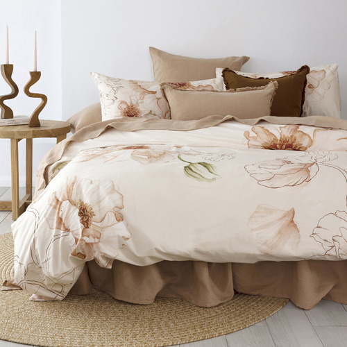 Bambury Poppy Cotton Percale Quilt Cover Set | Temple & Webster