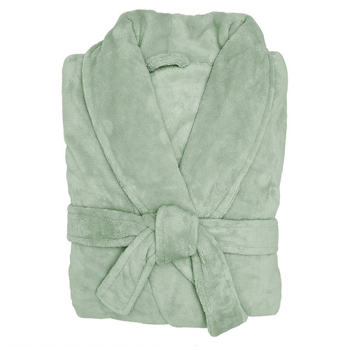 Bambury Sage Microplush Bath Robe | Temple & Webster