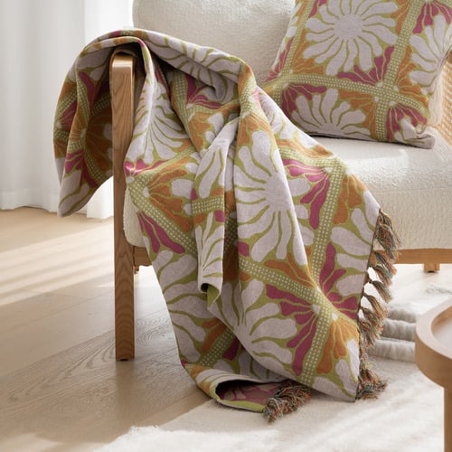 Bambury Zinnia Recycled Cotton-Blend Single Throw | Temple & Webster