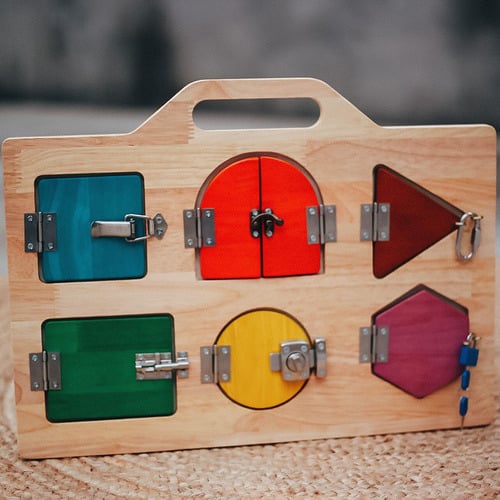 Q Toys Wooden Lock Activity Board | Temple & Webster