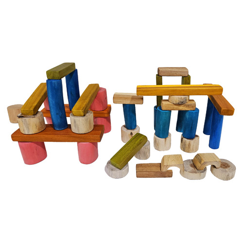 Q Toys 42 Piece Colourful Tree Block Set | Temple & Webster