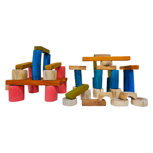 Q Toys 42 Piece Colourful Tree Block Set | Temple & Webster
