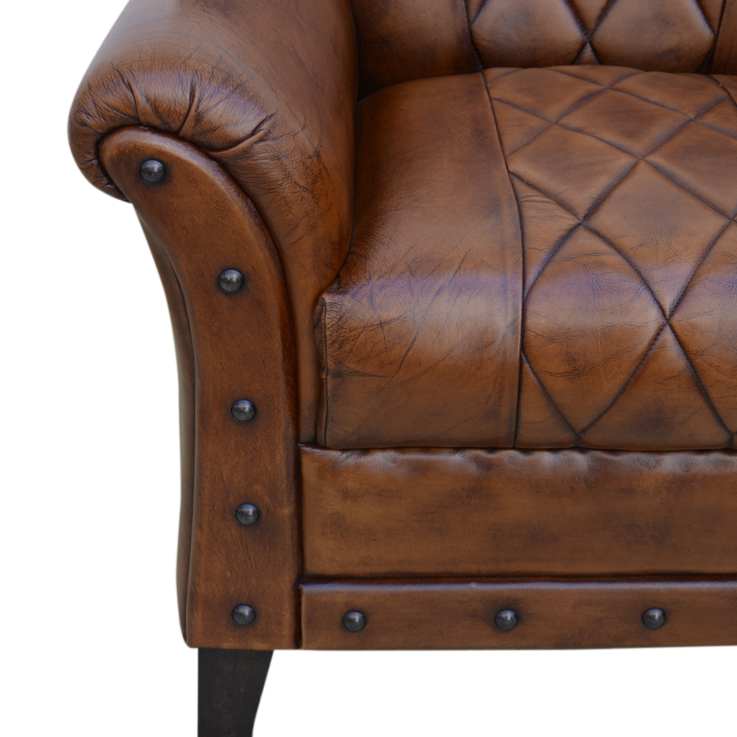 The Decor Store Studded Leather Arm Chair | Temple & Webster