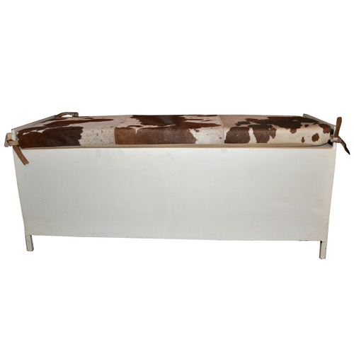 The Decor Store Chiko Metal & Cow hide Bench | Temple & Webster