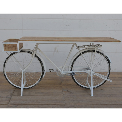 The Decor Store White Vintage-Style Bicycle Bar Table | Temple & Webster