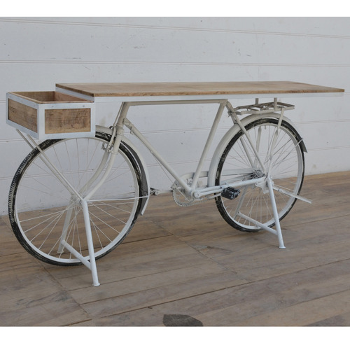 The Decor Store White Vintage-Style Bicycle Bar Table | Temple & Webster