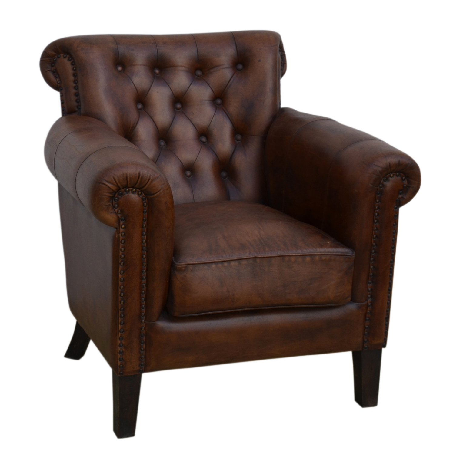 The Decor Store Chocolate Leather Arm Chair | Temple & Webster