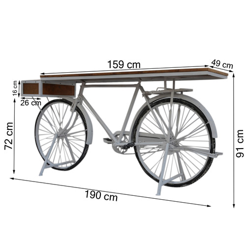 The Decor Store White Vintage-Style Bicycle Bar Table | Temple & Webster
