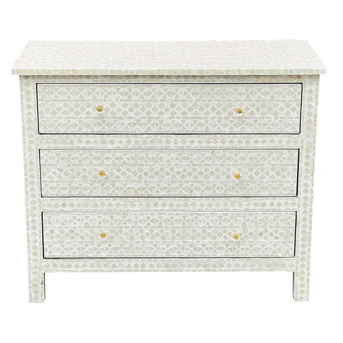 Daena Mother of Pearl 3 Drawer Chest | Temple & Webster