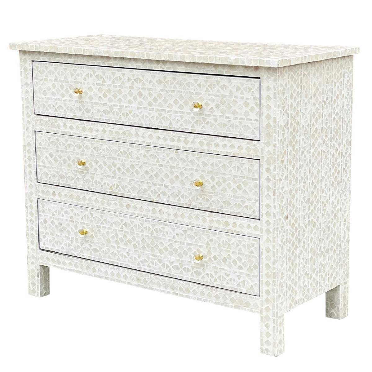 Daena Mother of Pearl 3 Drawer Chest | Temple & Webster