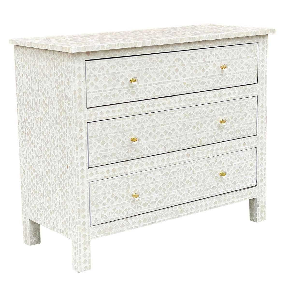 Daena Mother of Pearl 3 Drawer Chest | Temple & Webster