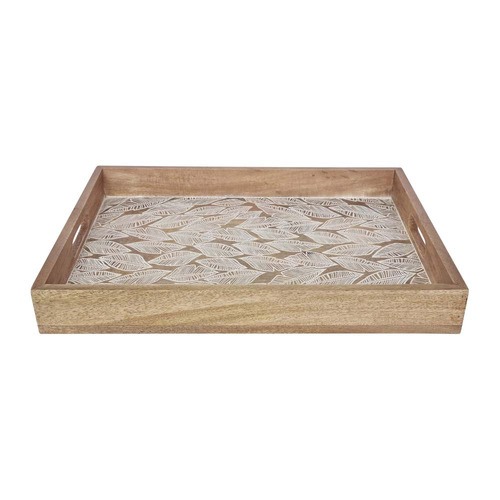 Natural Maya 45cm Rectangular Mango Wood Serving Tray | Temple & Webster