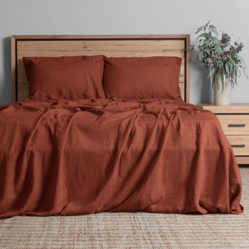 Campana Collective Solid French Linen Sheet Set | Temple & Webster