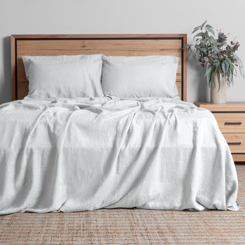 Campana Collective Solid French Linen Sheet Set | Temple & Webster