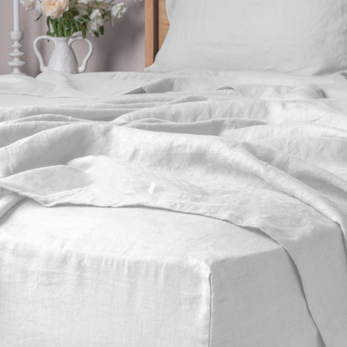 Campana Collective Solid French Linen Sheet Set | Temple & Webster